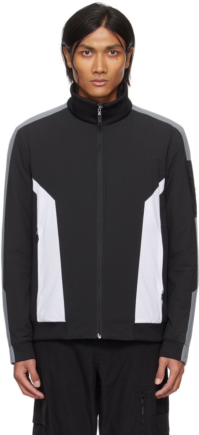 Black Branded Sleeve Pocket Jacket by BOSS on Sale