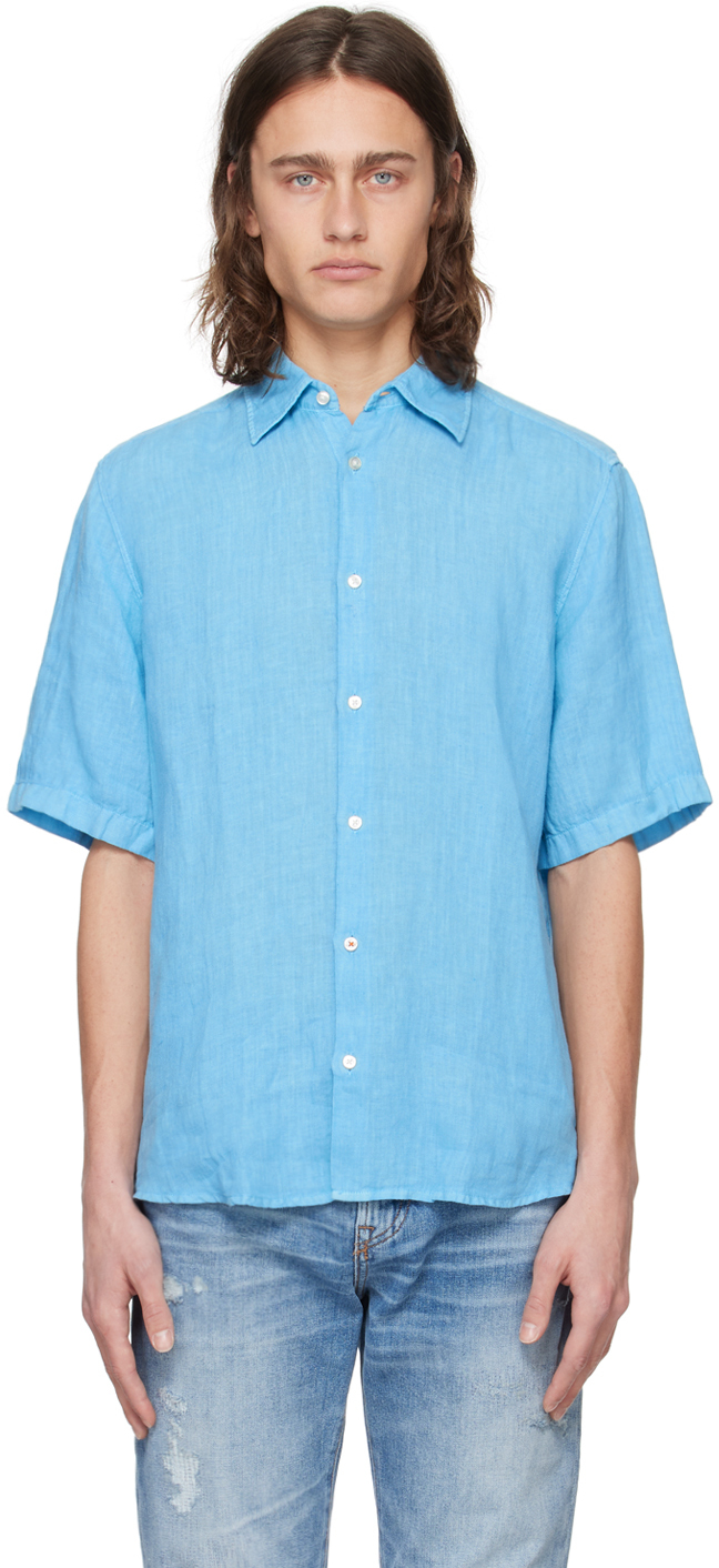 BOSS: Blue Regular-Fit Shirt | SSENSE
