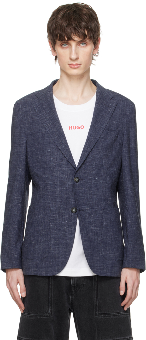Blue Slim-Fit Blazer by BOSS on Sale
