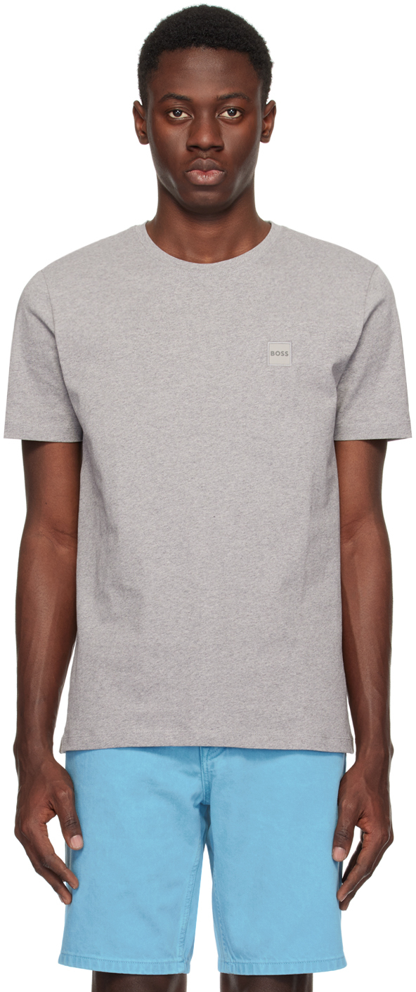 BOSS: Gray Crewneck T-Shirt | SSENSE