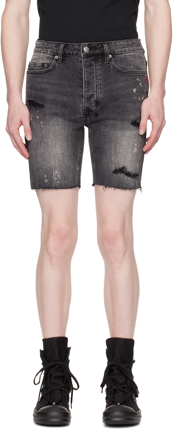 Ksubi: Black Chopper Denim Shorts | SSENSE Canada