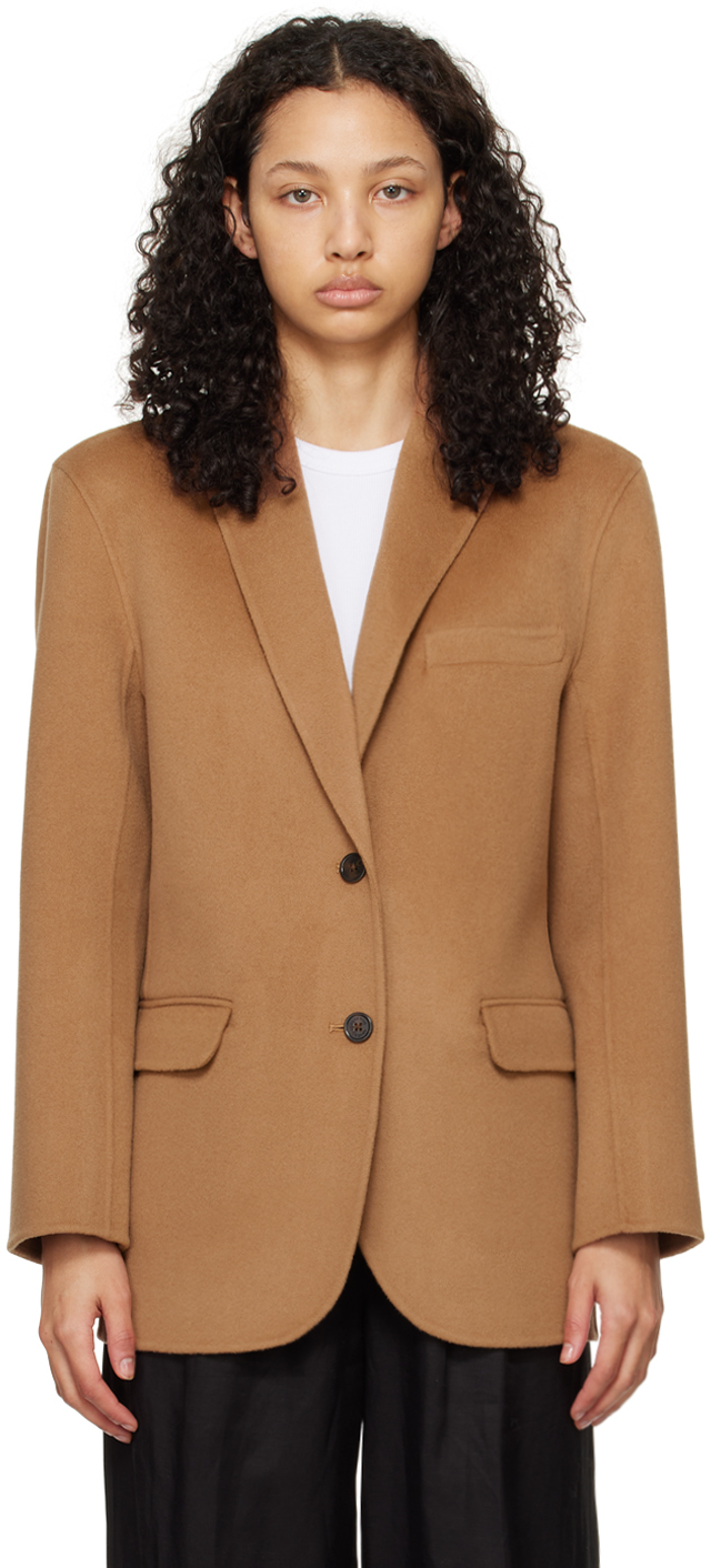 ANINE BING: Tan Quinn Blazer | SSENSE