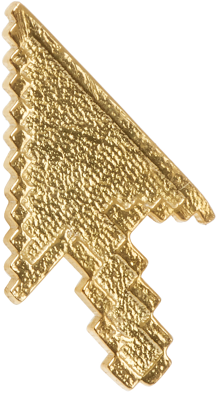 Gold Pixelated Cursor Single Earring by Secret of Manna on Sale