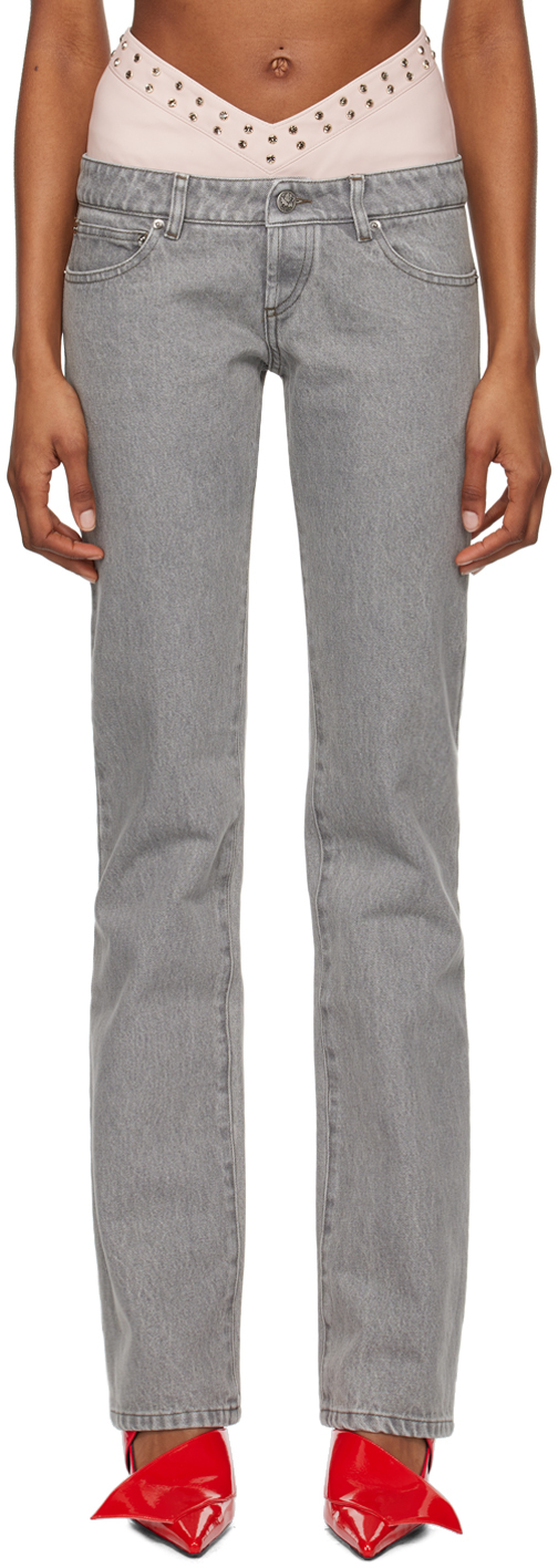 Gray Double Jeans by ALL-IN on Sale