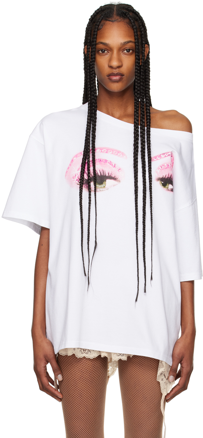 ALL-IN: White Allina Eyes T-Shirt | SSENSE