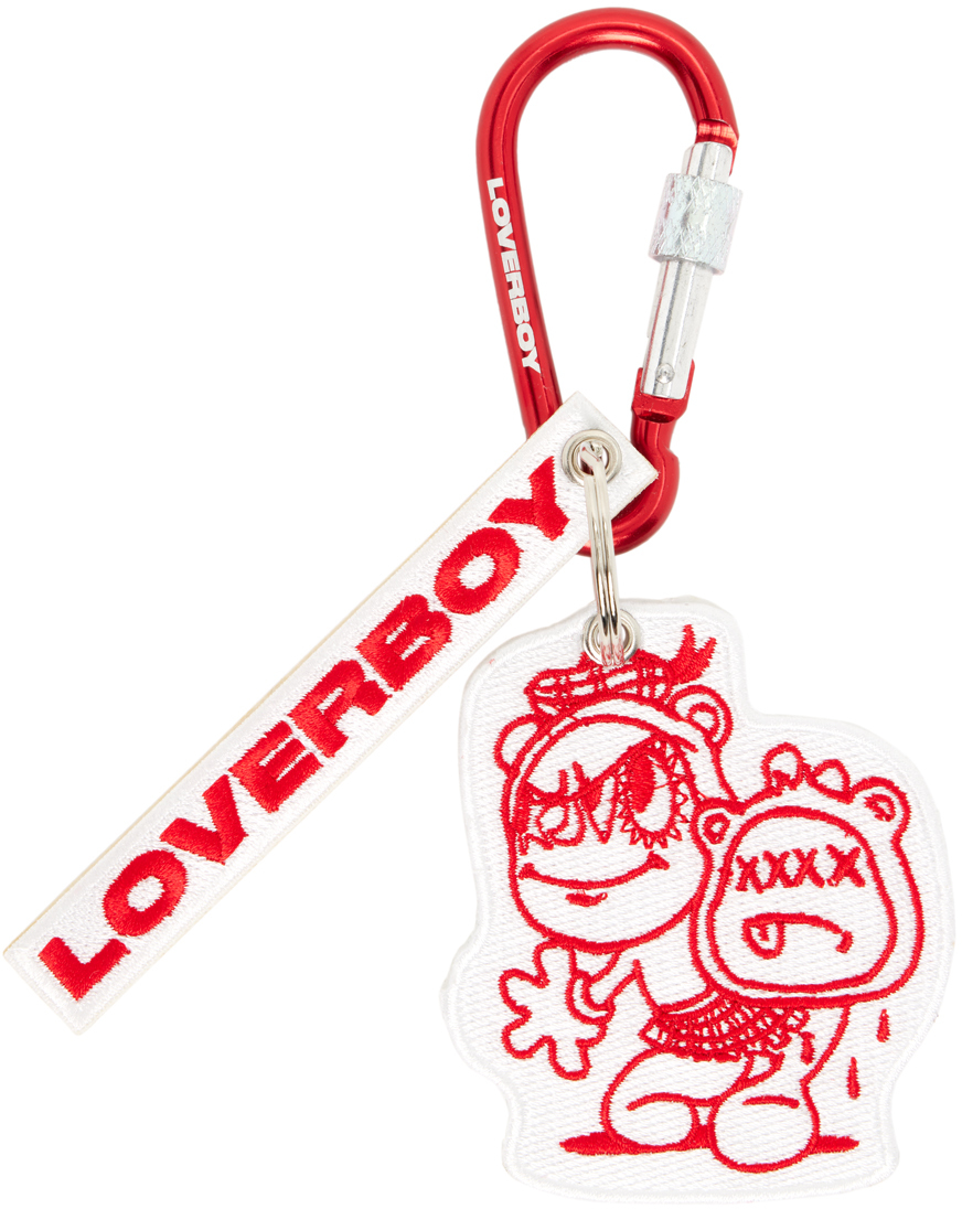 White & Red Character Keychain by Charles Jeffrey LOVERBOY on Sale