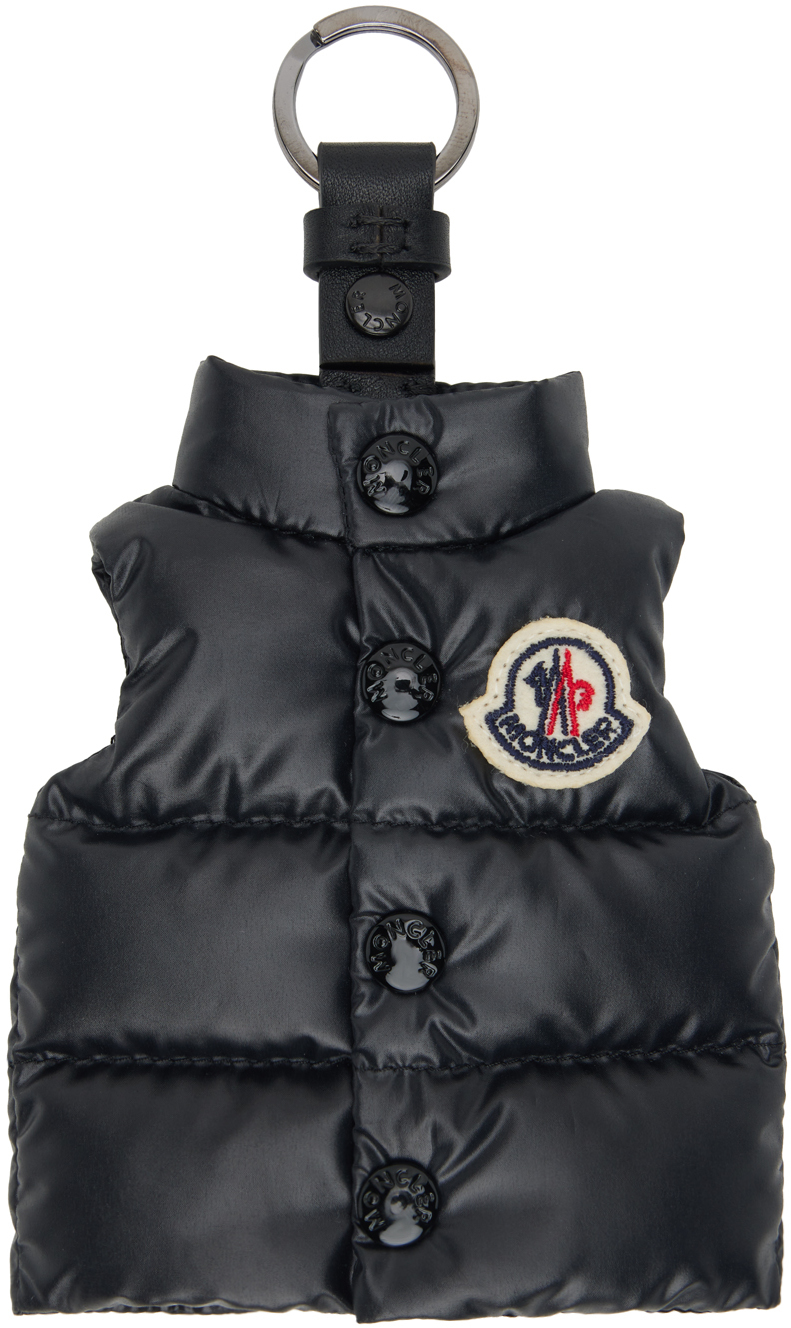 Moncler: Black Vest Keychain | SSENSE Canada