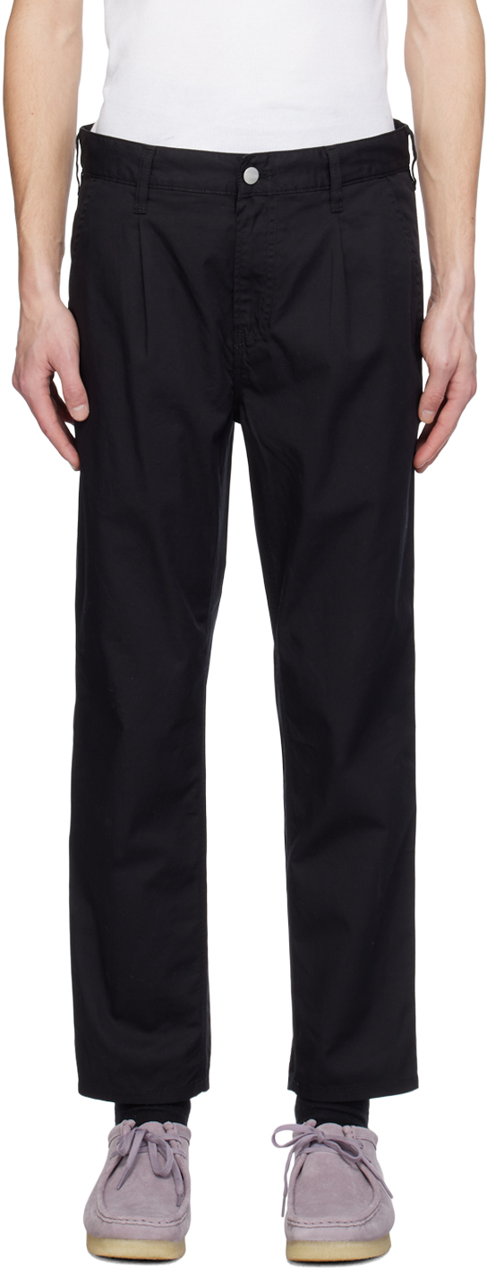 Black Abbott Trousers by Carhartt Work In Progress on Sale