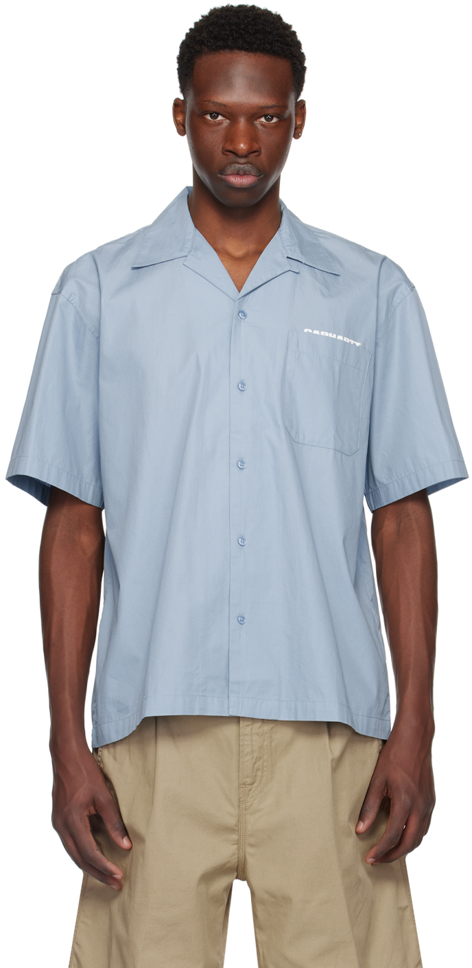 Blue Link Script Shirt by Carhartt Work In Progress on Sale
