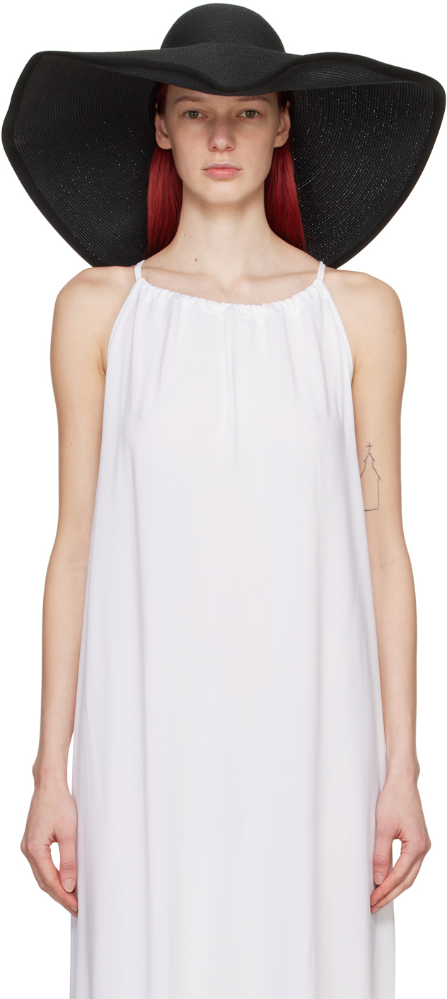 Max Mara: Black Tullia Panama Hat | SSENSE