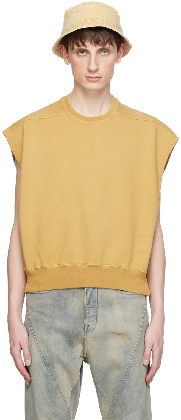 Rick Owens DRKSHDW: Pull molletonné surdimensionné Tatlin jaune ...