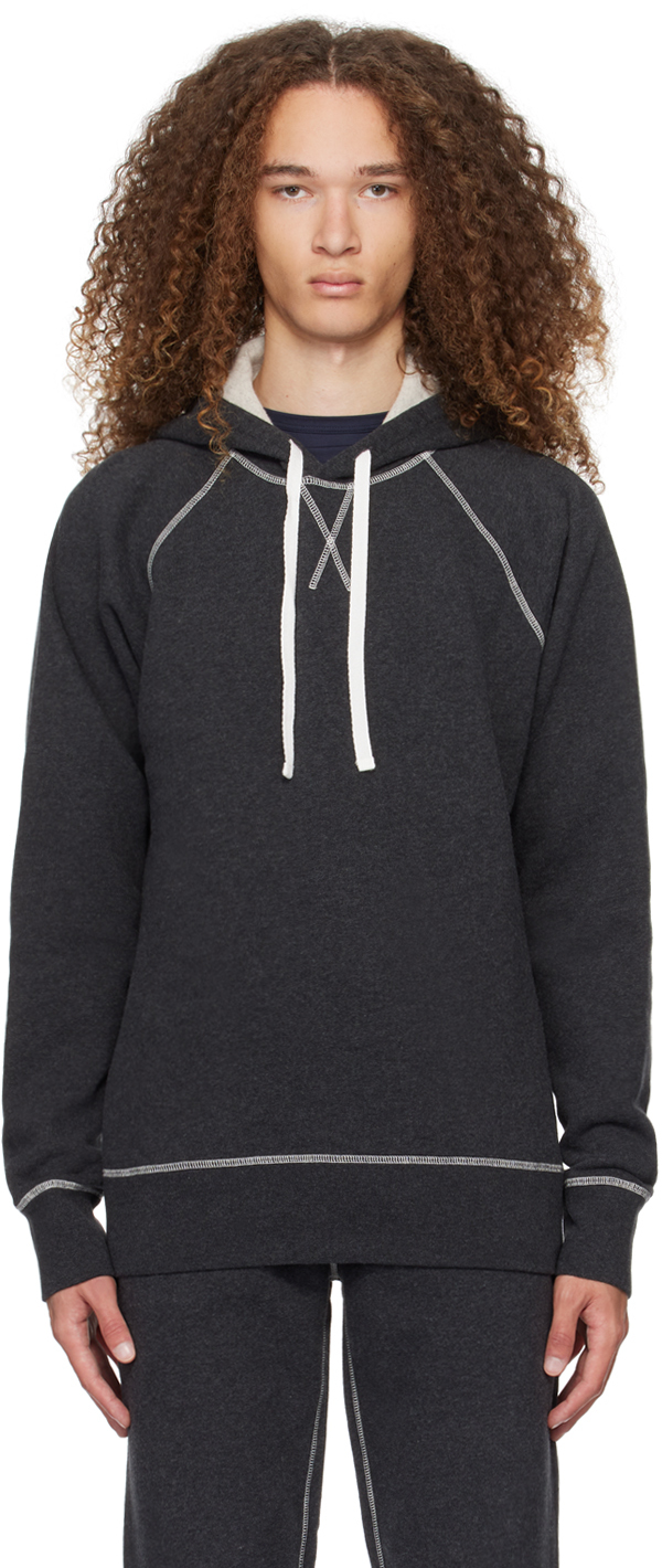 Gray Raglan Hoodie by Sunspel on Sale