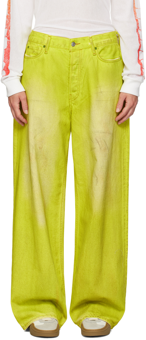 Acne Studios: Yellow 1981F Loose Fit Jeans | SSENSE
