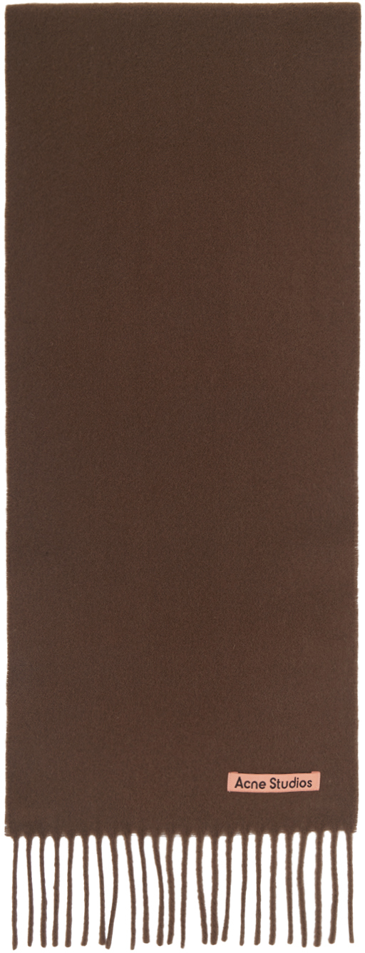Acne Studios: Brown Fringe Scarf | SSENSE Canada