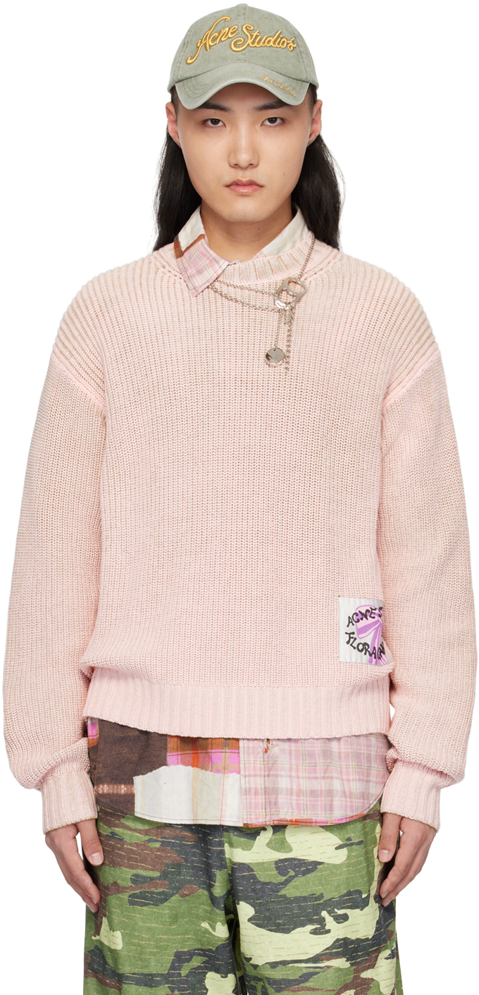 Pink Patch Sweater By Acne Studios On Sale