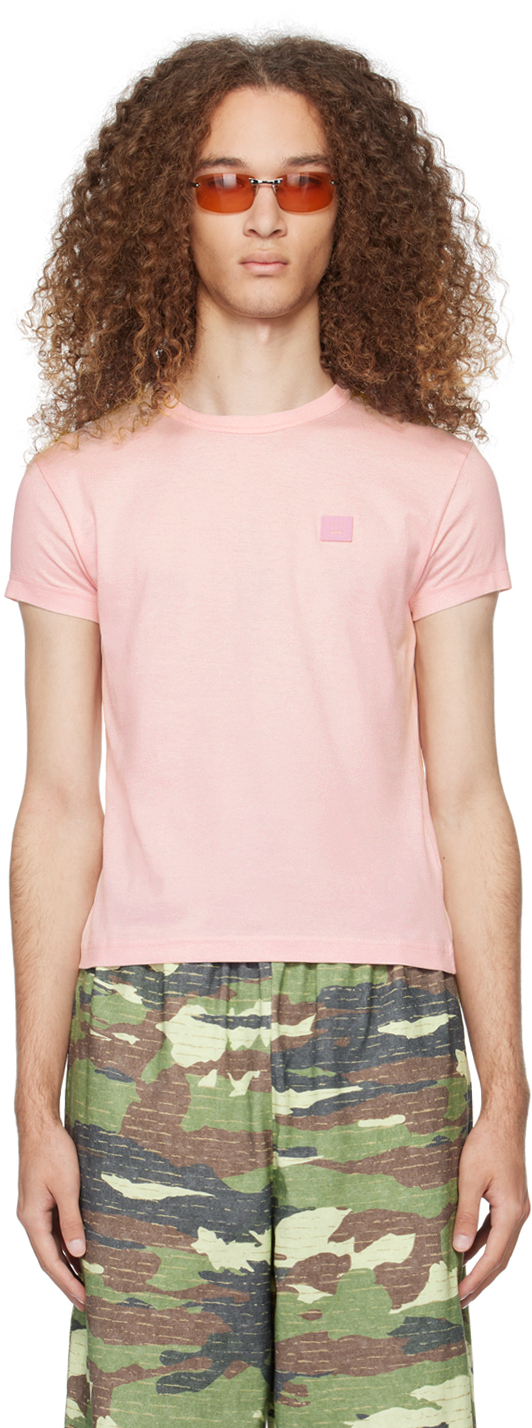Acne Studios: Pink Patch T-Shirt | SSENSE