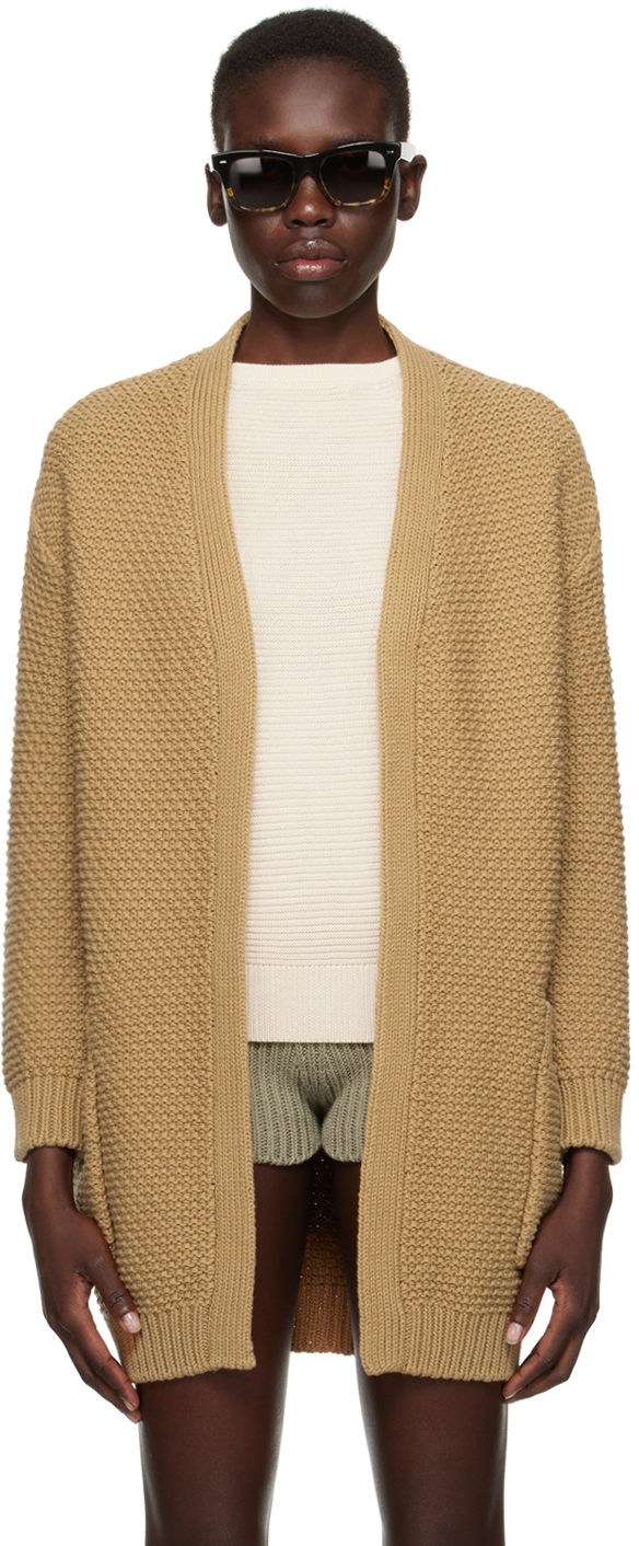 Max Mara: Brown Abissi Cardigan | SSENSE Max Mara: Brown Abissi Cardigan | SSENSE
