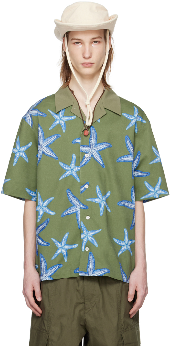 Khaki Starfish Shirt by AFTER PRAY on Sale