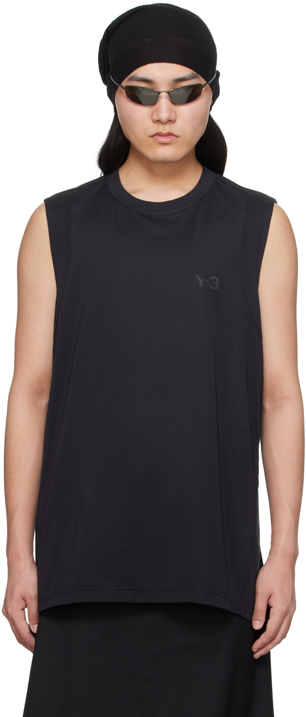 Black Vented Tank Top by Y-3 on Sale