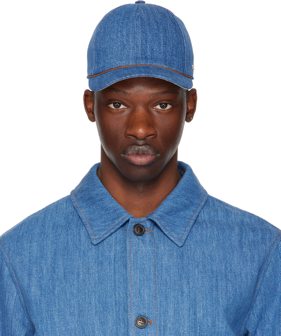 Blue Denim Baseball Cap by ZEGNA on Sale