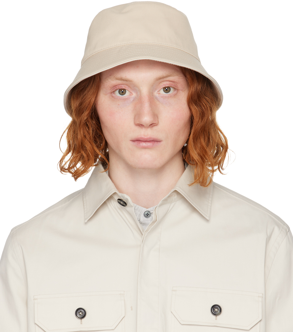 ZEGNA: Beige 'Cotton And Wool' Bucket Hat | SSENSE