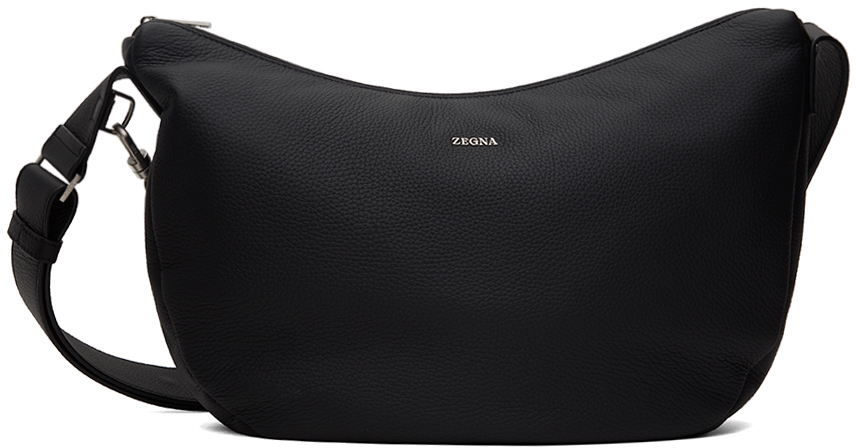 ZEGNA: 黑色迷你 Hobo Panorama 单肩包 | SSENSE