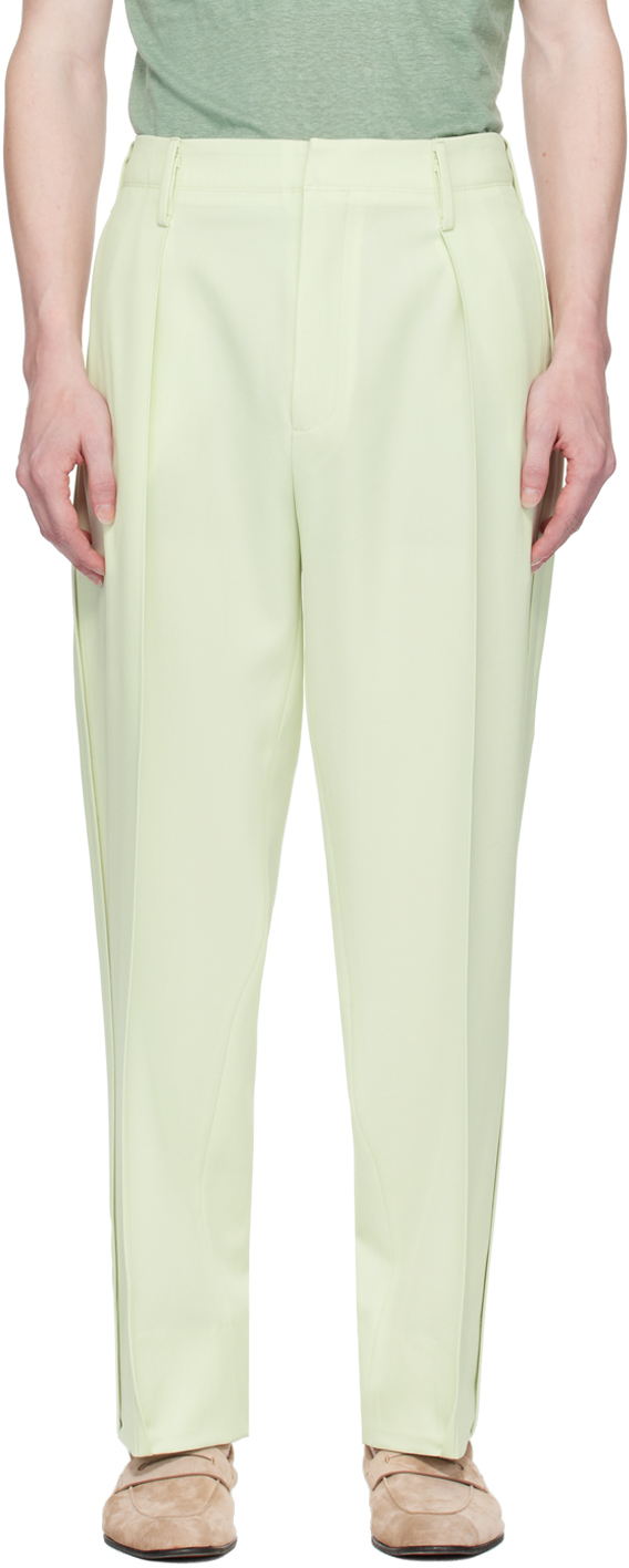 ZEGNA: Green Tailored Trousers | SSENSE