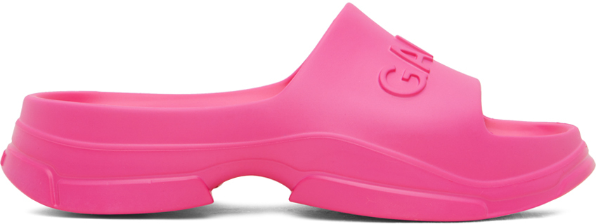 Pink Pool Slide Sandals by GANNI on Sale