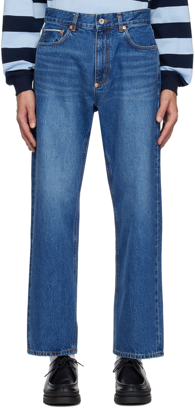 Blue Washing Jeans by Uniform Bridge on Sale