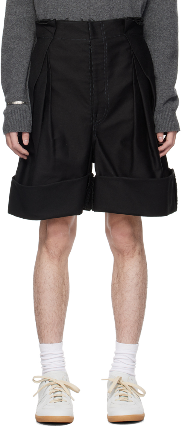 Black Wide-Leg Shorts by Maison Margiela on Sale