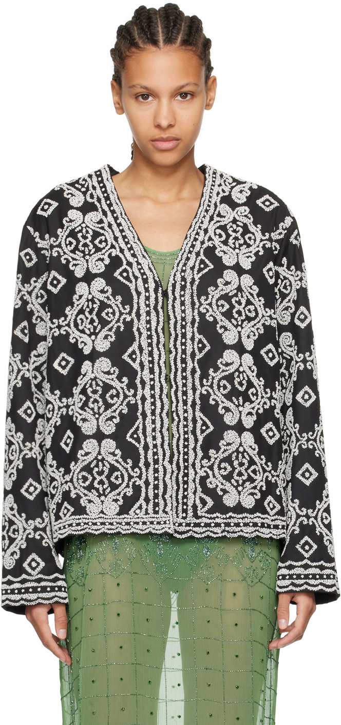 Bode: Black Beaded Baroque Jacket | SSENSE