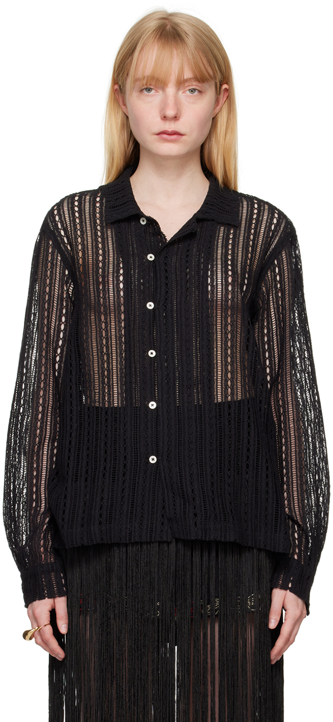 Bode: Black Meandering Shirt | SSENSE