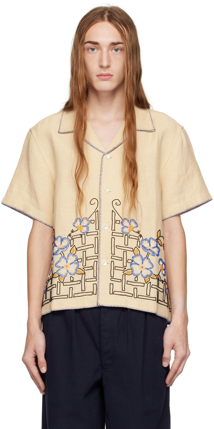 Bode: Beige Himalayan Poppy Shirt | SSENSE