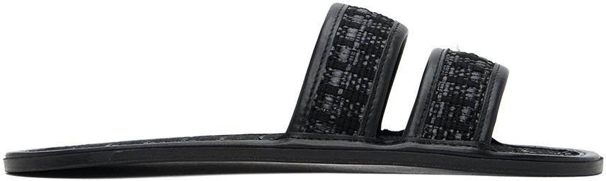 Bode: Black Solid Summer Slides | SSENSE UK
