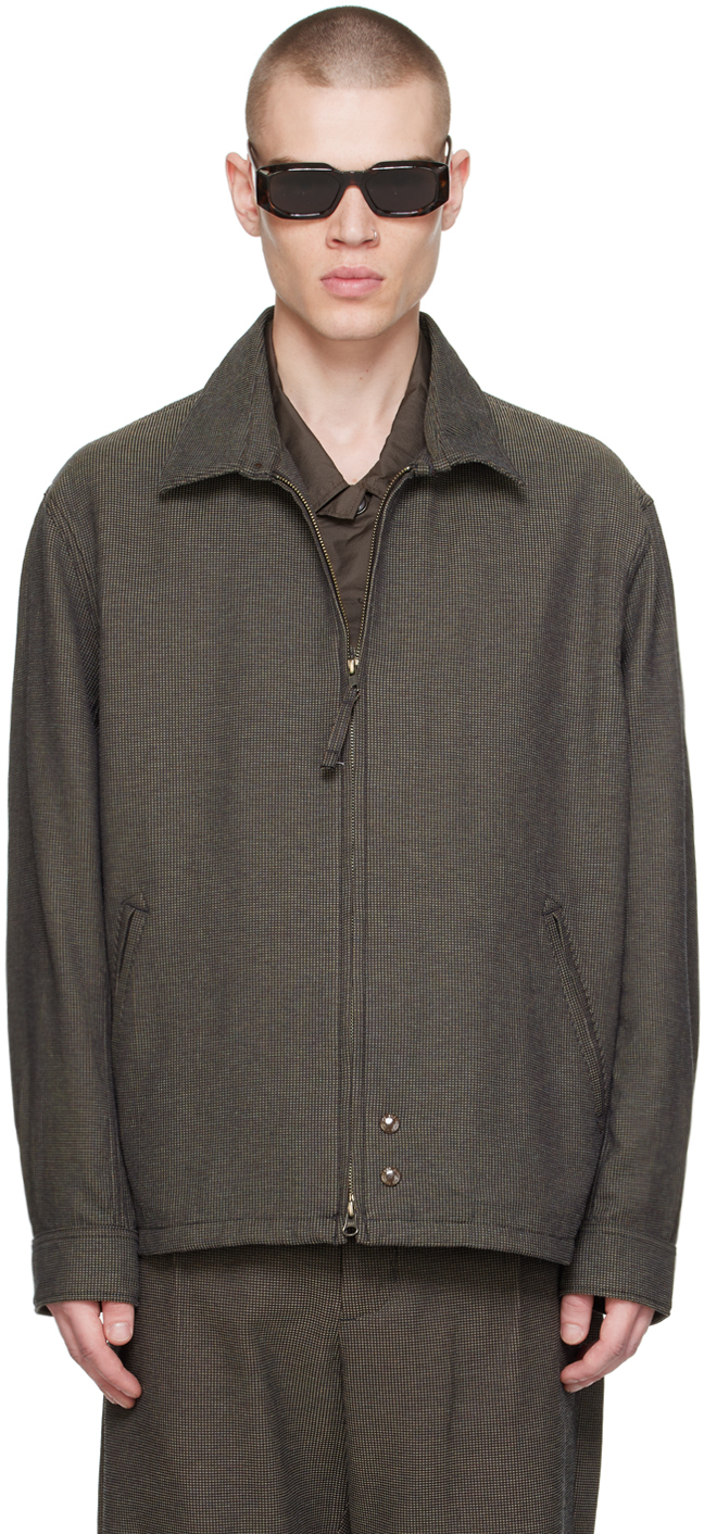 Brown Spread Collar Jacket by Engineered Garments on Sale