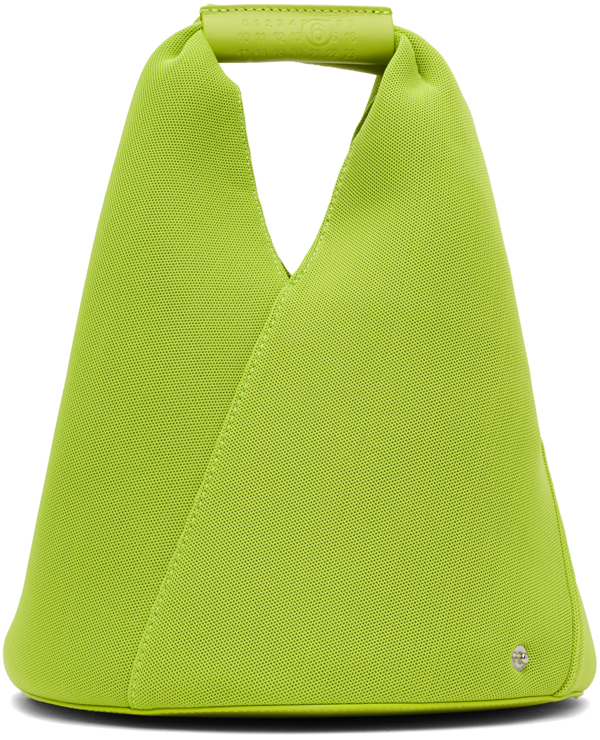MM6 Maison Margiela: Green Triangle Bucket Bag | SSENSE UK