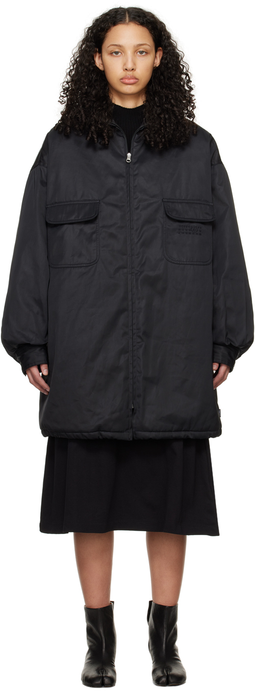 Black Padded Jacket by MM6 Maison Margiela on Sale