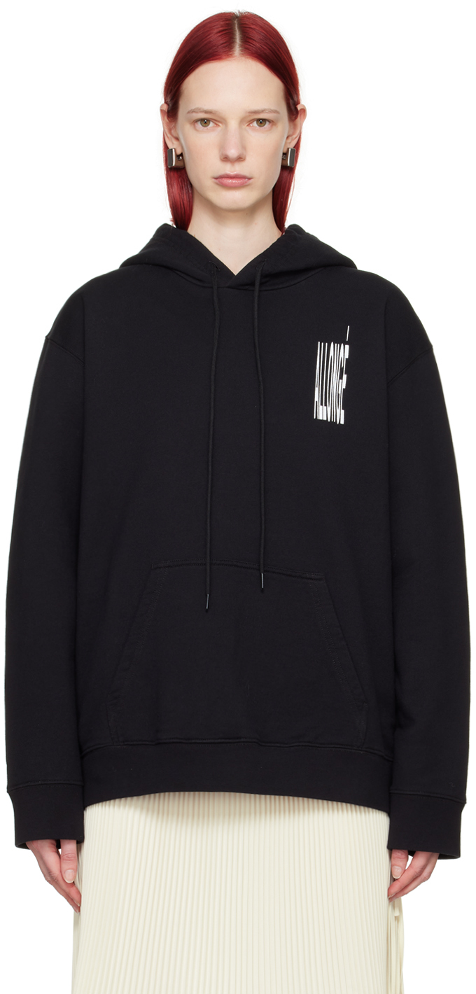 Pull à capuche 'Allongé' noir MM6 Maison Margiela en solde