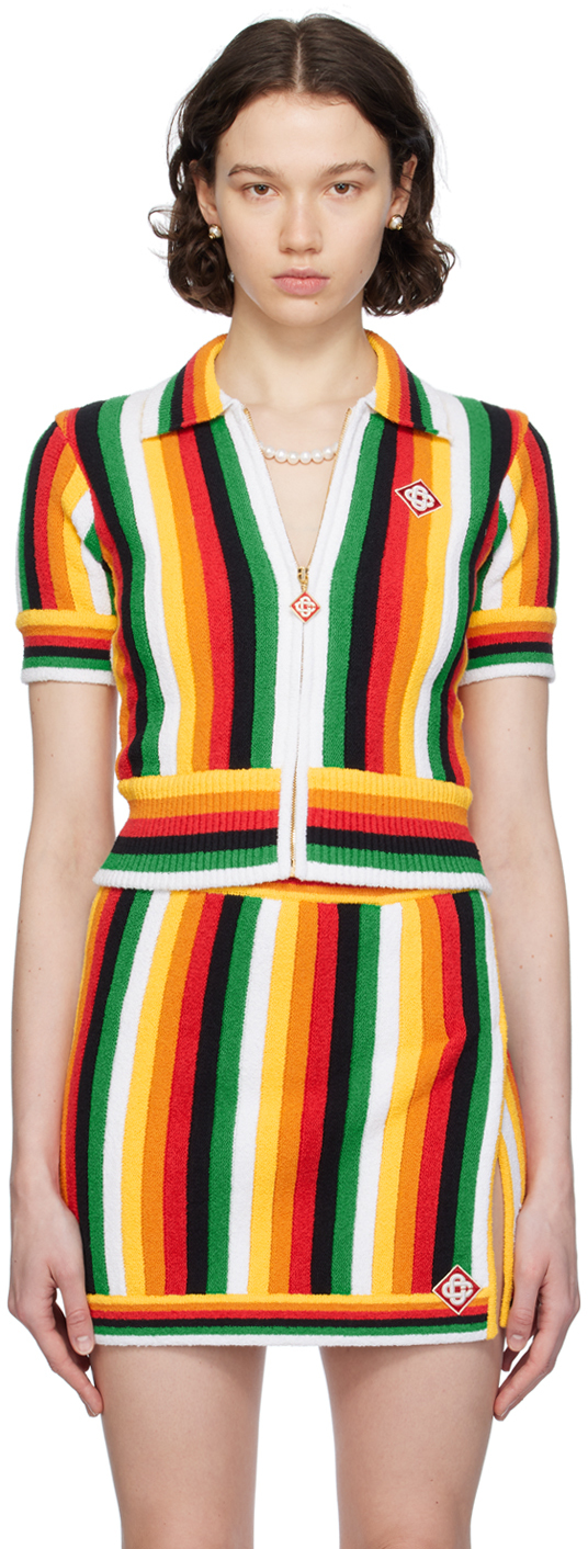 Casablanca: Multicolor Stripe Polo | SSENSE