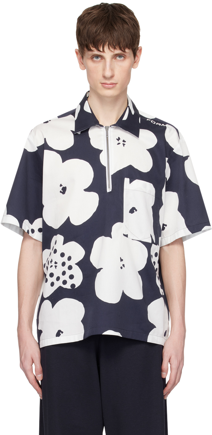 Navy & White Half-Zip Polo by FORMA on Sale