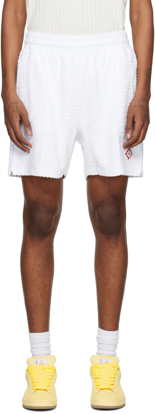 White Monogram Shorts by Casablanca on Sale
