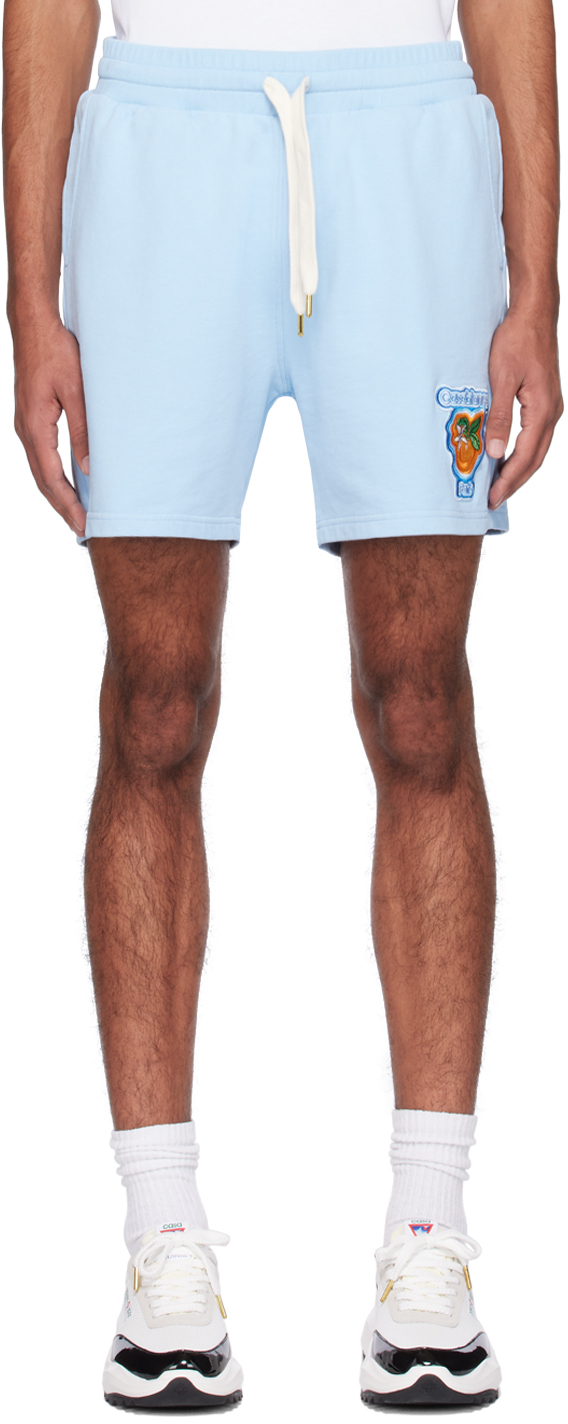 Blue Drawstring Shorts by Casablanca on Sale
