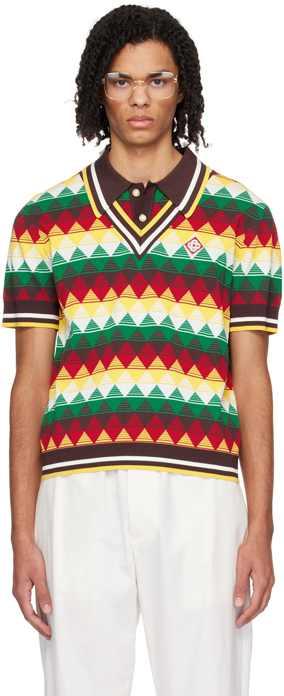Multicolor Argyle Polo by Casablanca on Sale