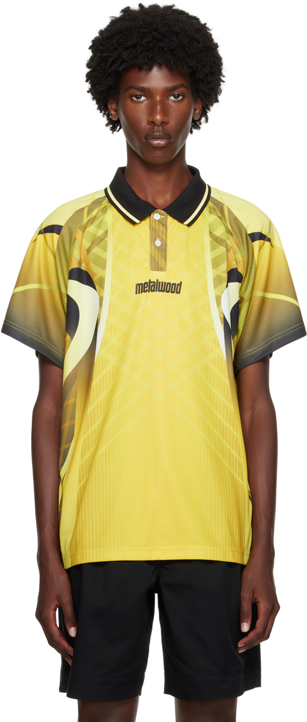 Green & Yellow Turbo Polo by Metalwood Studio on Sale