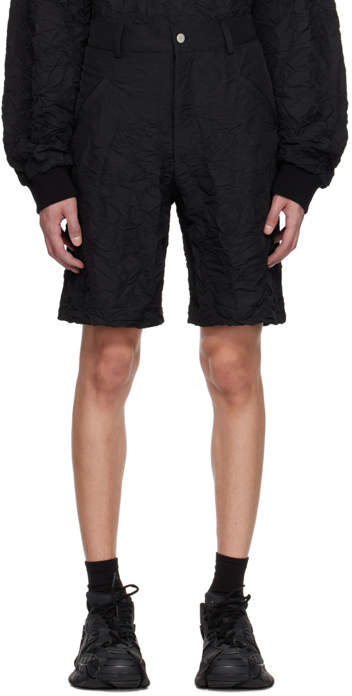 Black Tailored Shorts by SPENCER BADU on Sale