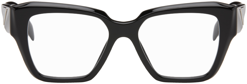 Black Square Glasses by Prada Eyewear on Sale
