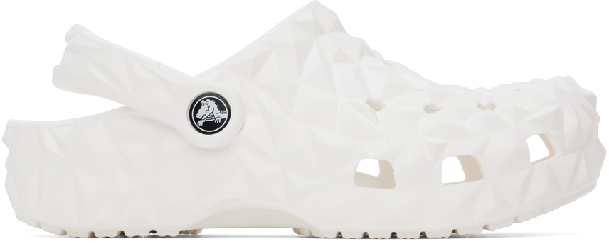 White Classic Geometric Clogs by Crocs on Sale