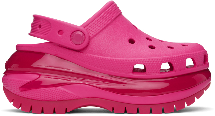 Sabots roses à semelle Mega Crush Crocs en solde