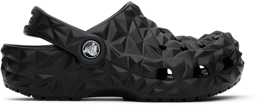 Kids Black Classic Geometric Clogs by Crocs on Sale