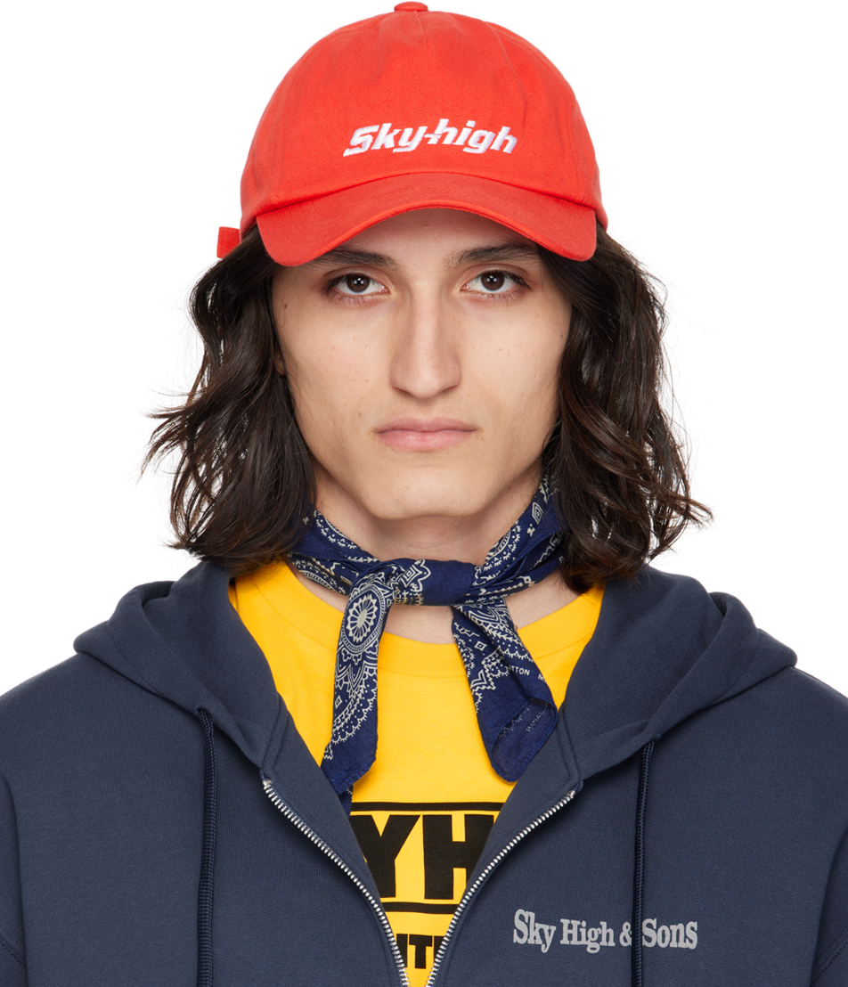 Red Construction Graphic Logo Cap by Sky High Farm Workwear on Sale